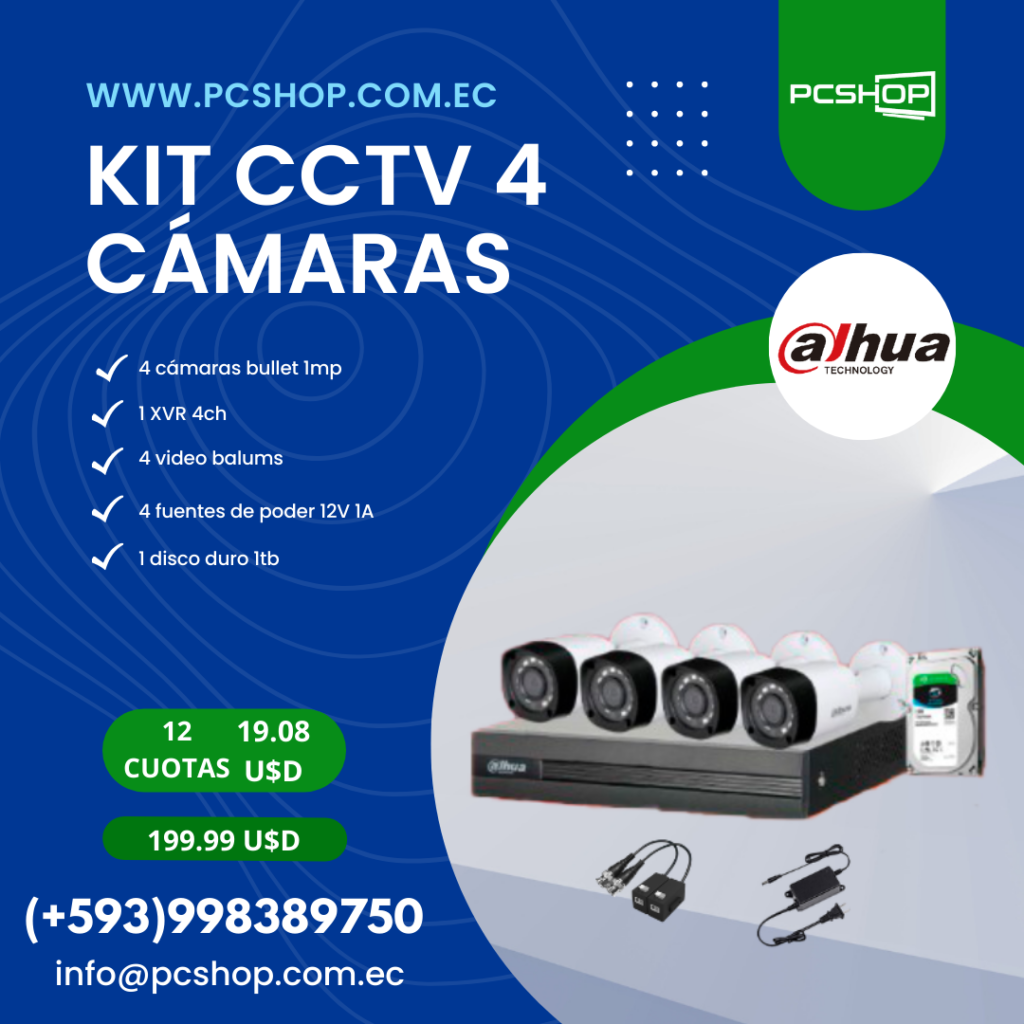Kit 4 Camaras tipo Bala – PCShop